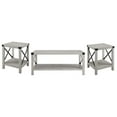 3-Piece Rustic Wood and Metal Accent Table Set - Stone Gray - Walmart.com