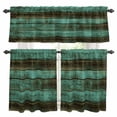 3 Piece Rustic Wooden Kitchen Curtain Valance and Tiers Set Retro ...