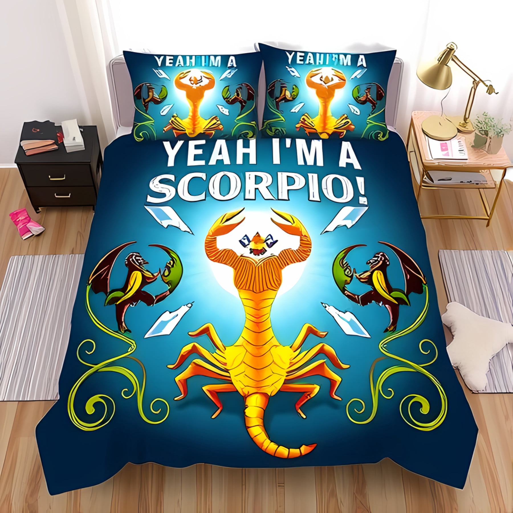 3-Piece Scorpio Duvet Cover Set - Bold Design with Vibrant Colors ...