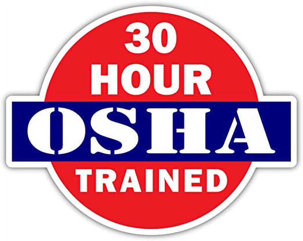3 Piece Set |30 HOUR OSHA TRAINED Red White and Blue Helmet Sticker ...