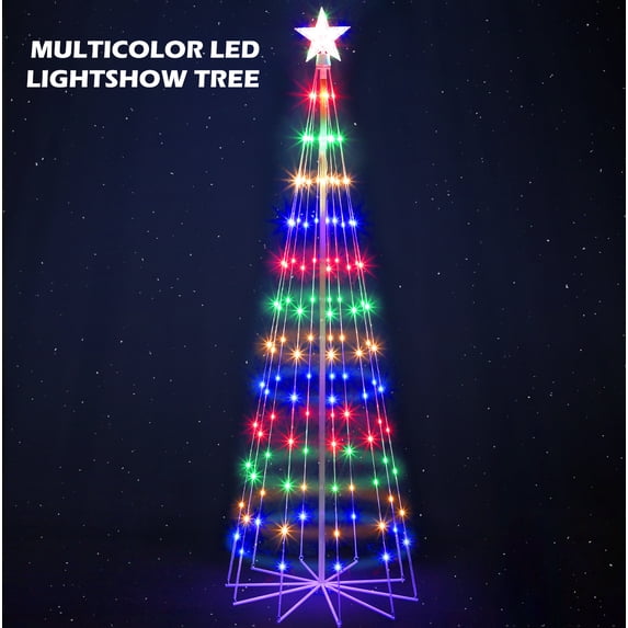 3 Piece Set 4FT Colorful Cone Tree Lights Perfect for Holiday ...
