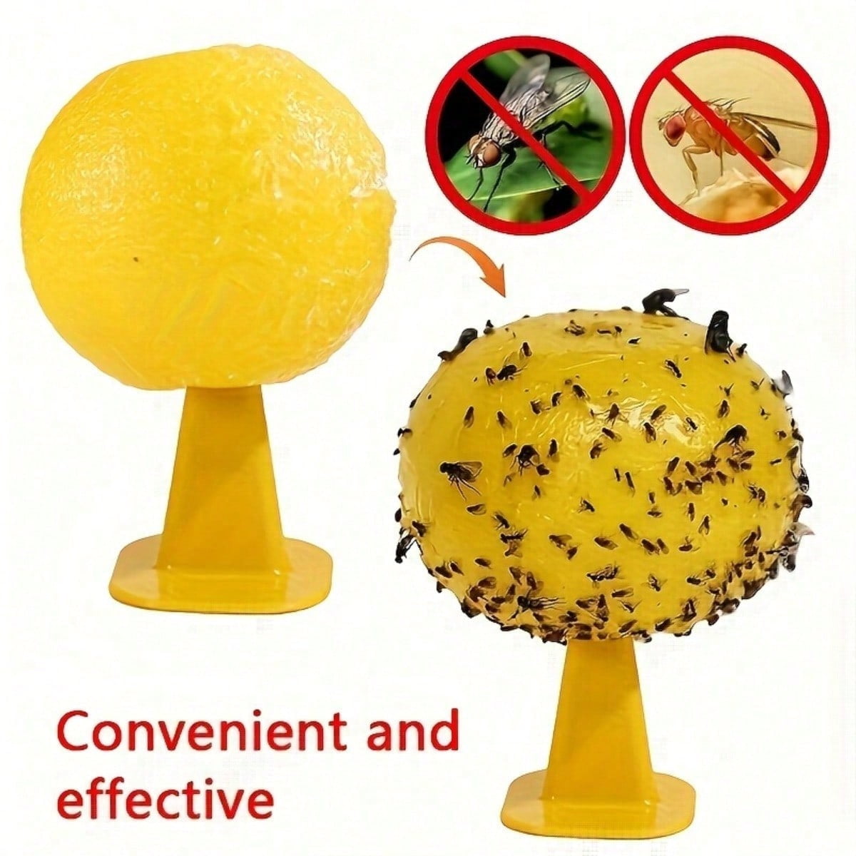 3-Piece Set With Base: Flying Insect Trap, Sticky Insect Ball, Fruit ...
