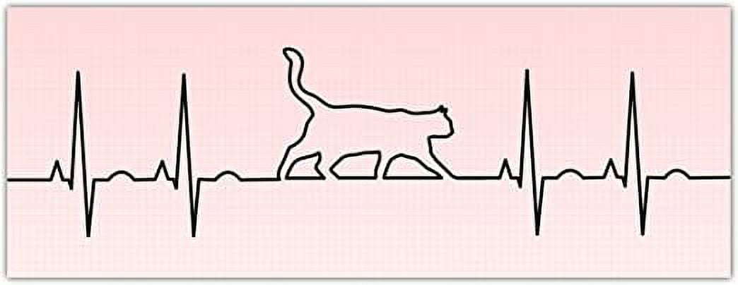 3 Piece Set |Cat Heart Monitor Heart Beat Cat Lover, Vet Gift, Cool Car ...