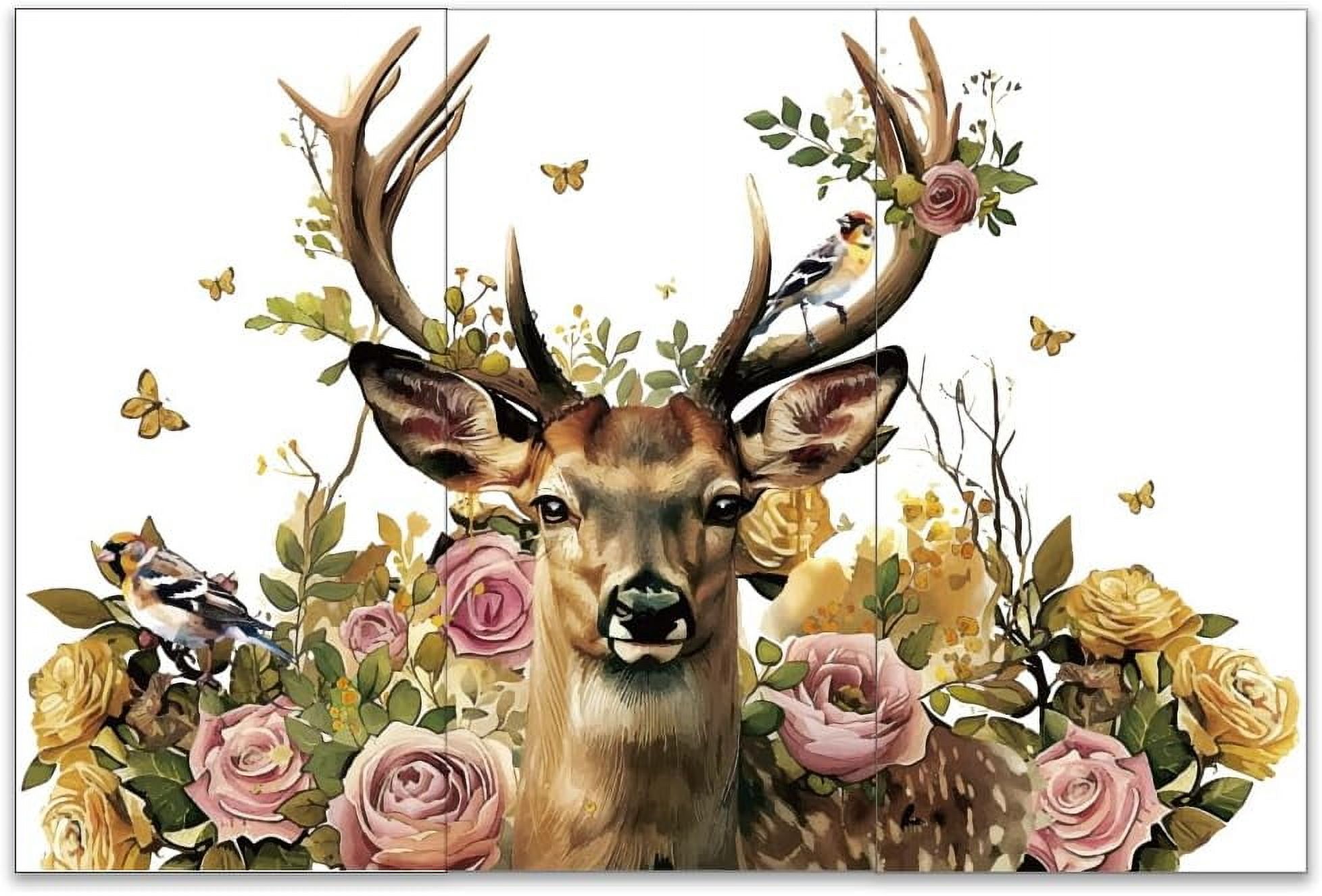 3-Piece Set Deer Rub-On Transfers for Crafts and Furniture - 6x12 Inch ...