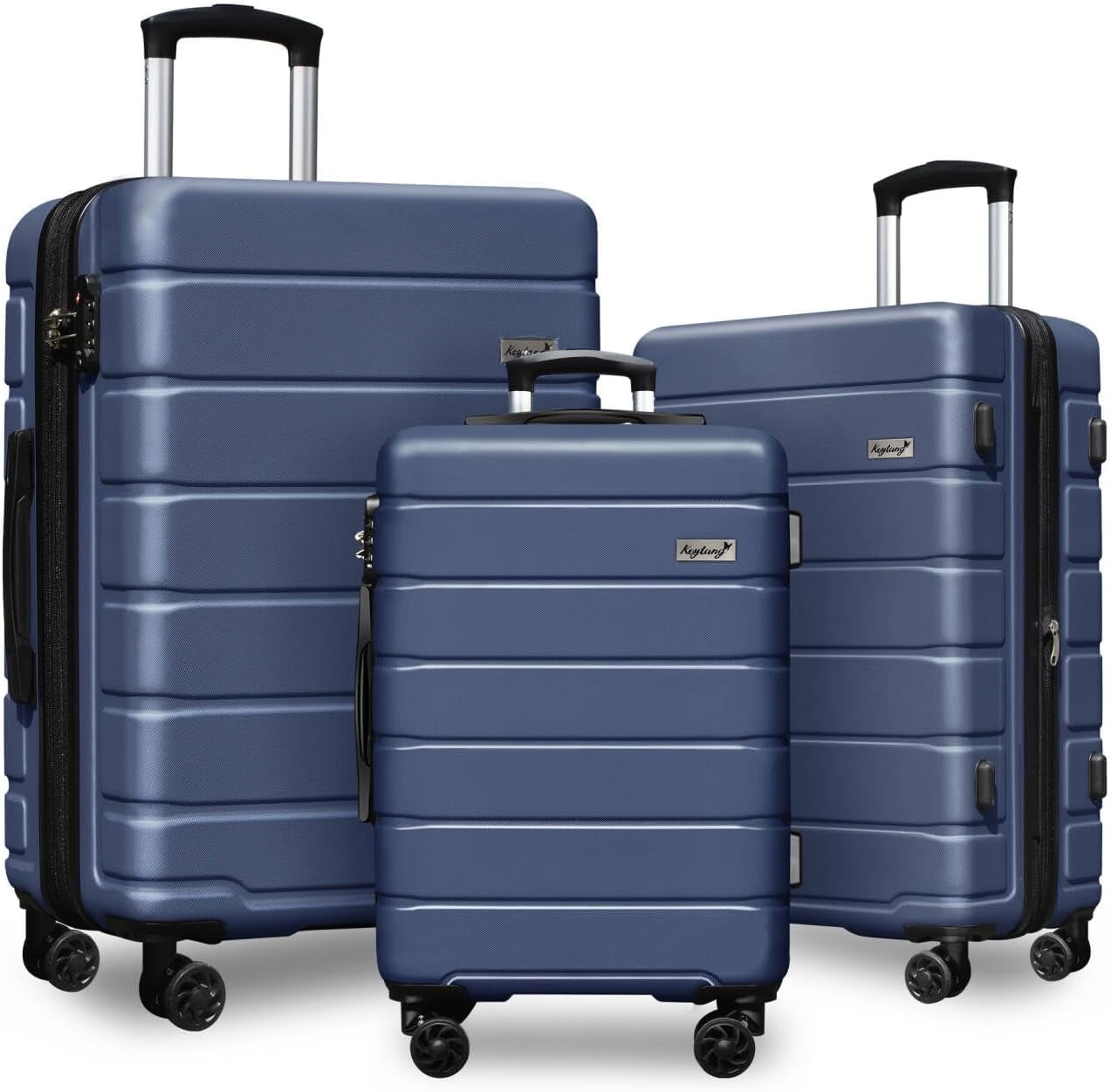 3 Piece Set Explorer Lightweight Hardside Expandable Suitcase with ...