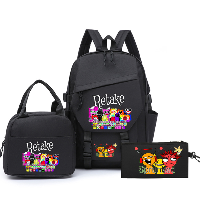 3-Piece Set Fashion New Rhythm Box Print Starry Sky Student Backpack ...