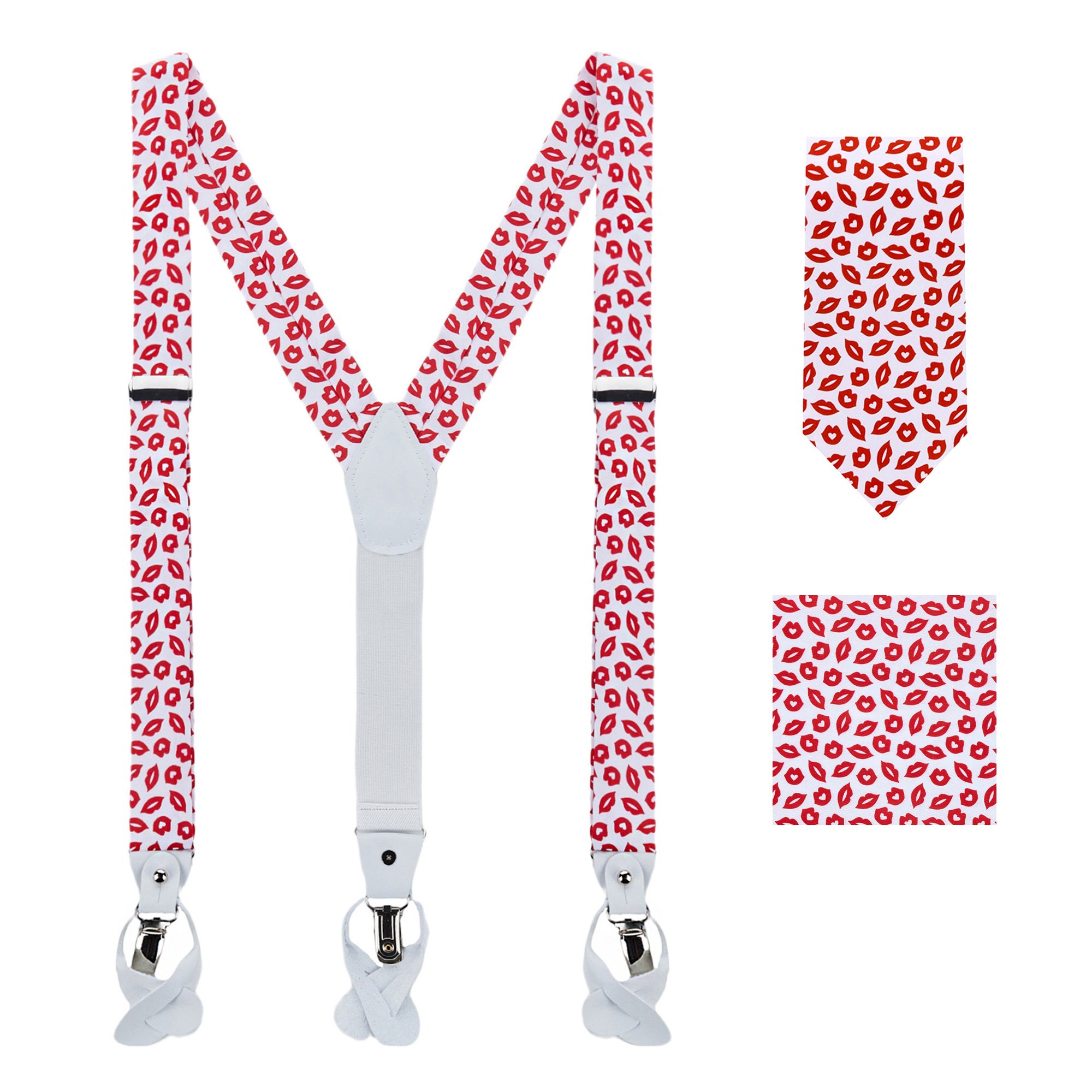 3 Piece Set: Jacob Alexander Men's Happy Valentine's Day Red Lips ...