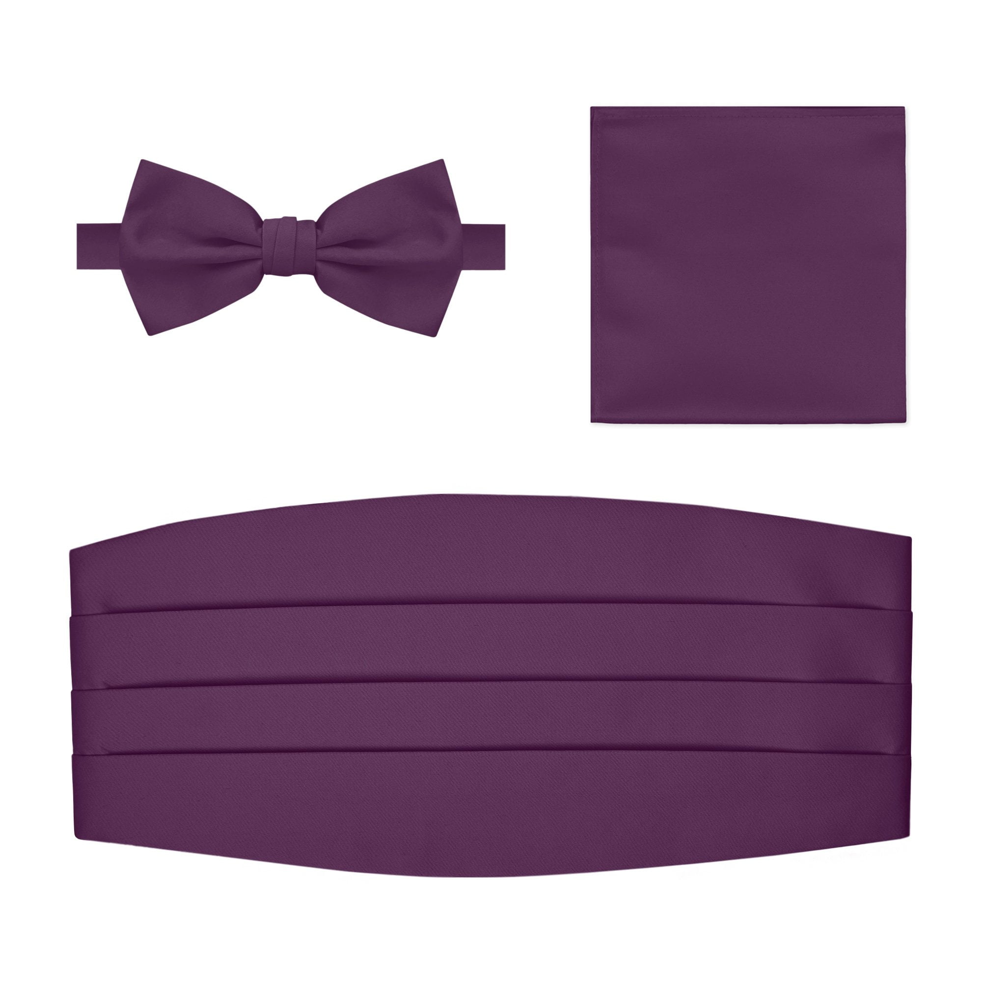 3 Piece Set: Jacob Alexander Men's Solid Color Cummerbund Pre-Tied ...