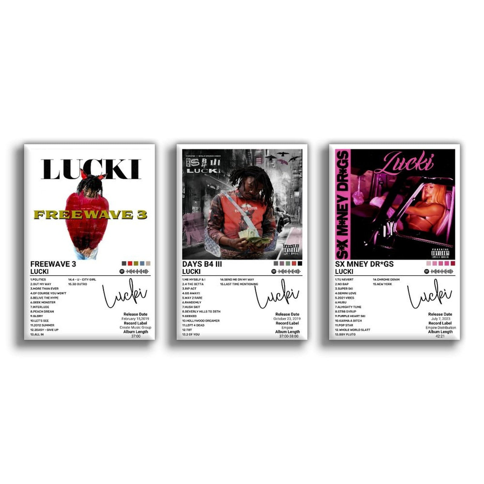 3 - Piece Set LUCKI Poster Album Cover Bedroom Canvas Posters, Hall ...