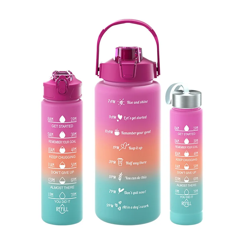 3-Piece Set Large Capacity Gradient Water Bottle,Water Bottle with ...