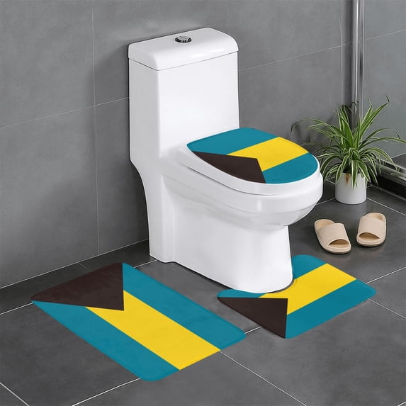 3-Piece Set Of Non-Slip Water Absorbent Bathroom Mats Washable ...