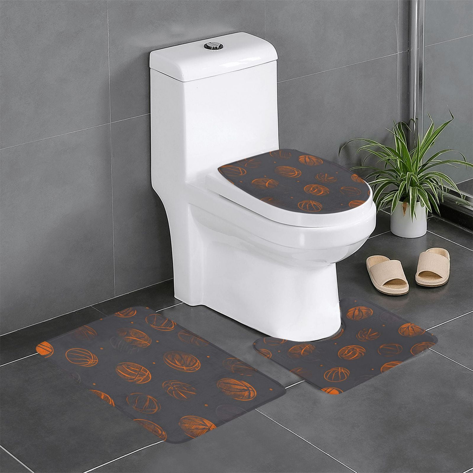 3-Piece Set Of Non-Slip Water Absorbent Bathroom Mats Washable ...