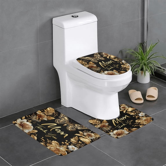 3-Piece Set Of Non-Slip Water Absorbent Bathroom Mats Washable ...