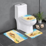 3-Piece Set Of Non-Slip Water Absorbent Bathroom Mats Washable ...