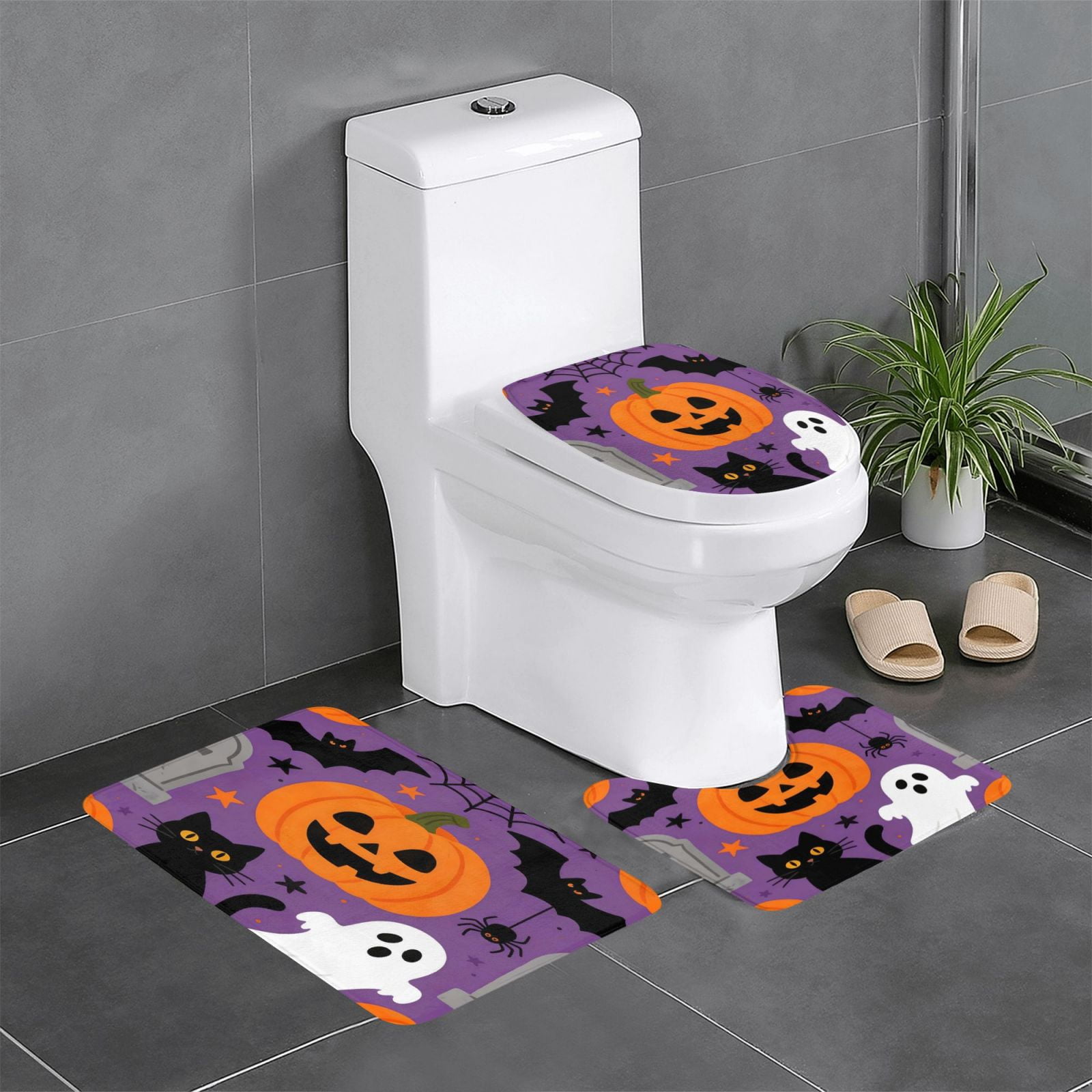 3-Piece Set Of Non-Slip Water Absorbent Bathroom Mats Washable ...