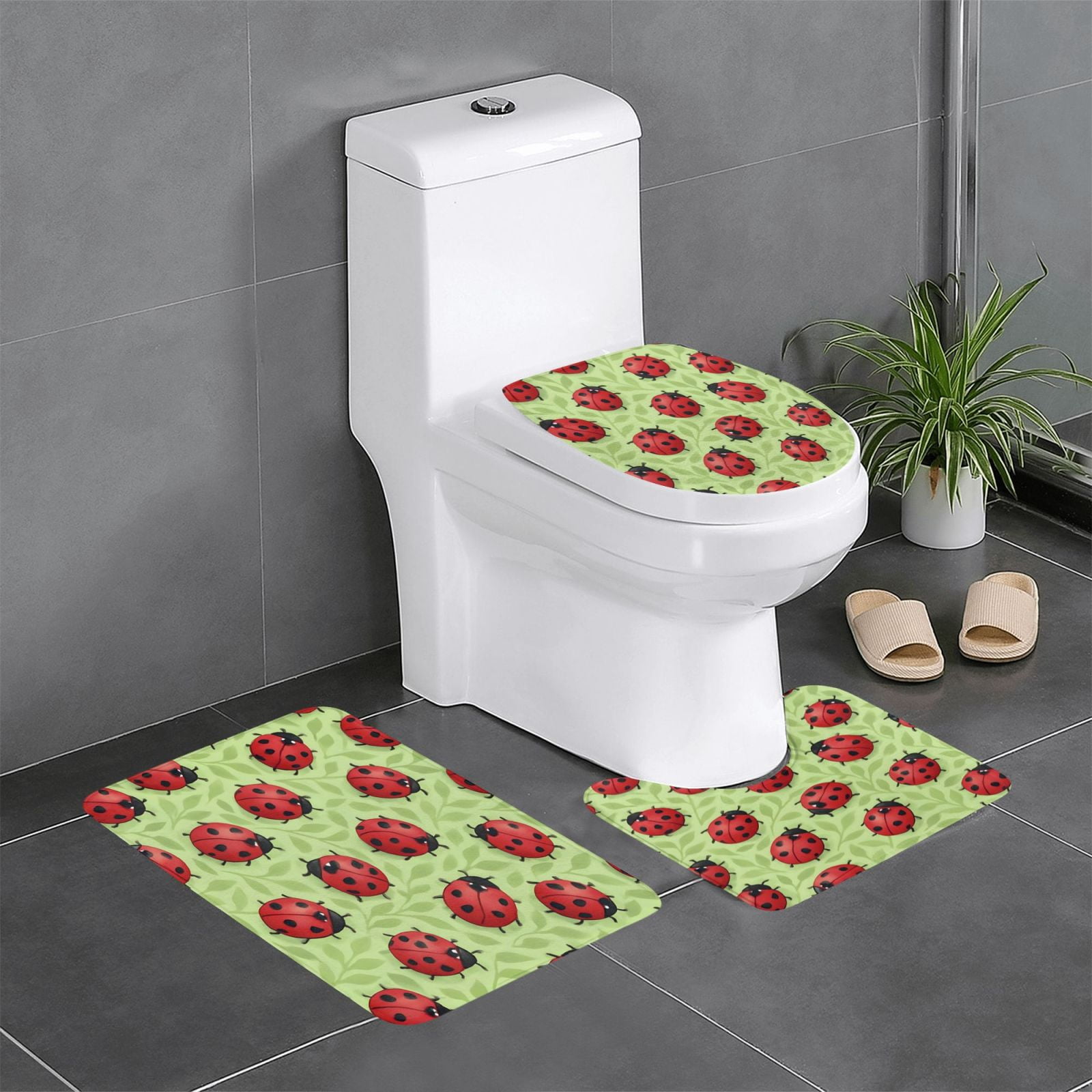 3-Piece Set Of Non-Slip Water Absorbent Bathroom Mats Washable ...