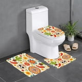 3-Piece Set Of Non-Slip Water Absorbent Bathroom Mats Washable ...