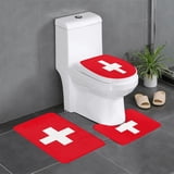 3-Piece Set Of Non-Slip Water Absorbent Bathroom Mats Washable ...