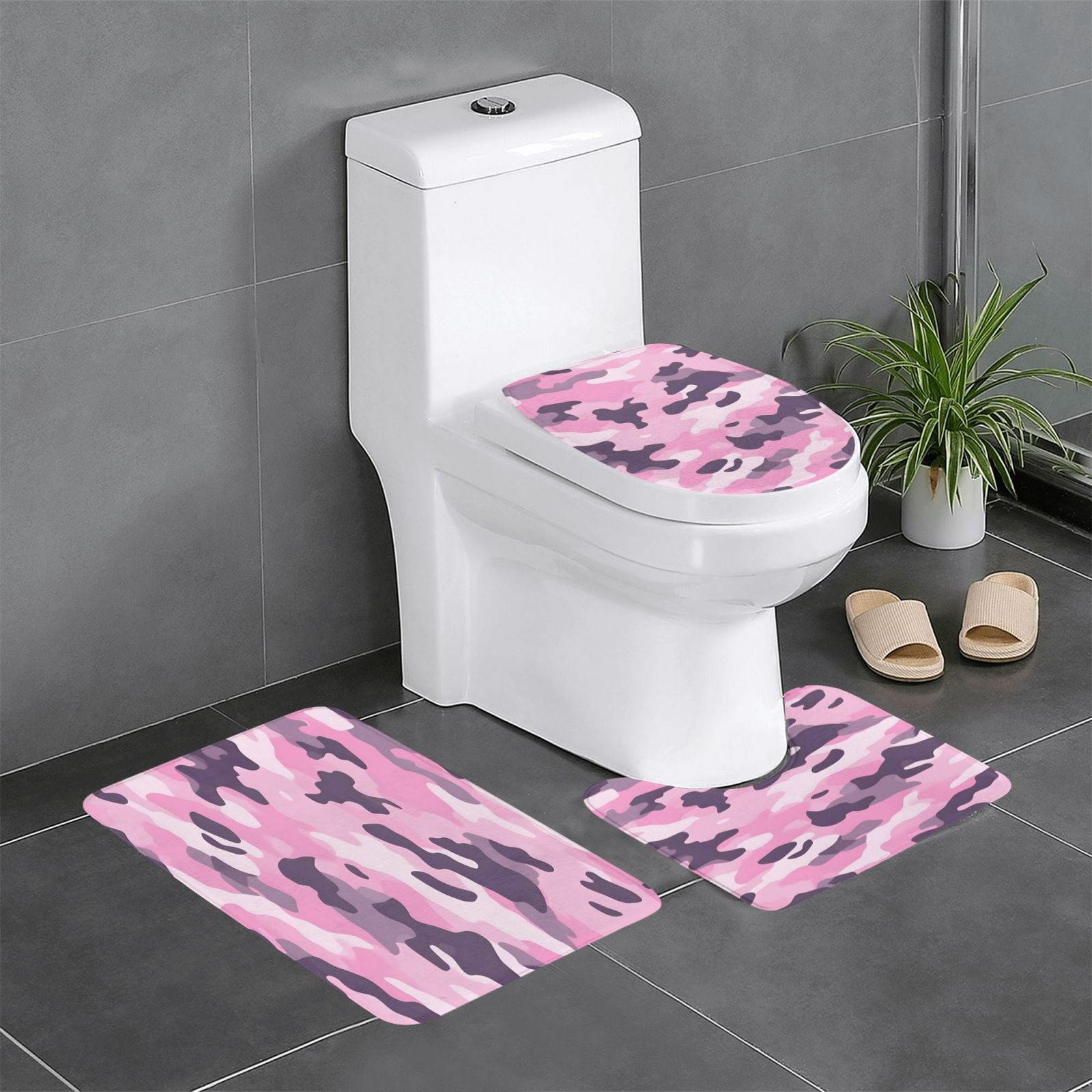 3-Piece Set Of Non-Slip Water Absorbent Bathroom Mats Washable ...