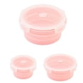 3-Piece Set of Round Flexible Food Containers for Lunch Storage ...