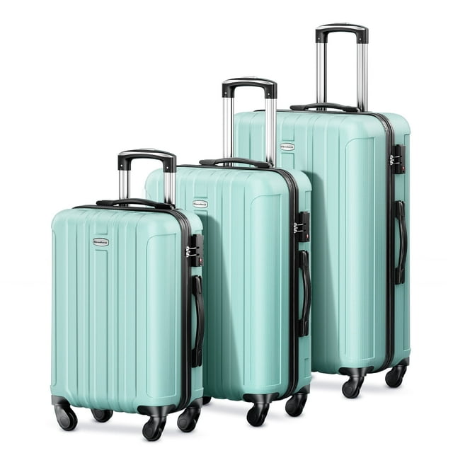 Free Shipping! 3 Piece Set Suitcase Spinner Wheels ABS Lightweight ...