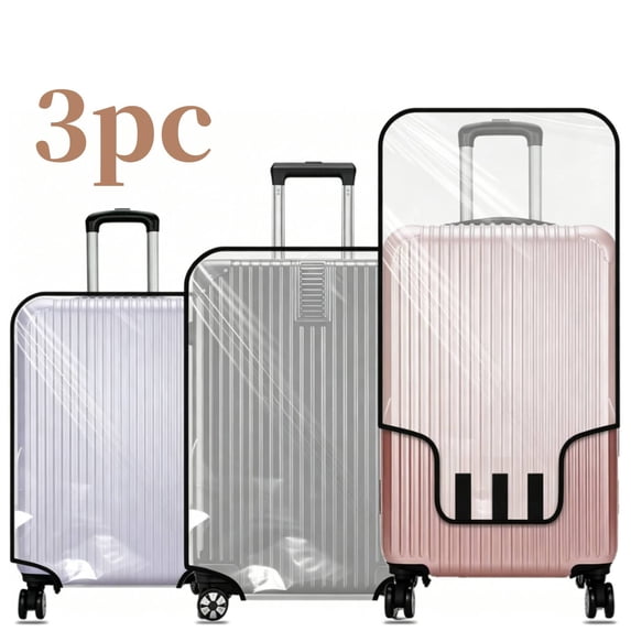 3-Piece Set of Thickened Clear Luggage Covers, including 20-inch, 24 ...