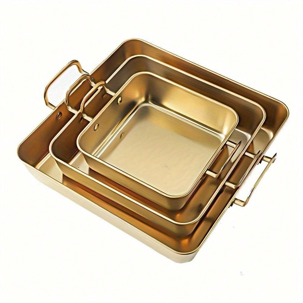 3-Piece Set, Two-Ear French Fries SaucerCake Pan Square Baking Pan ...