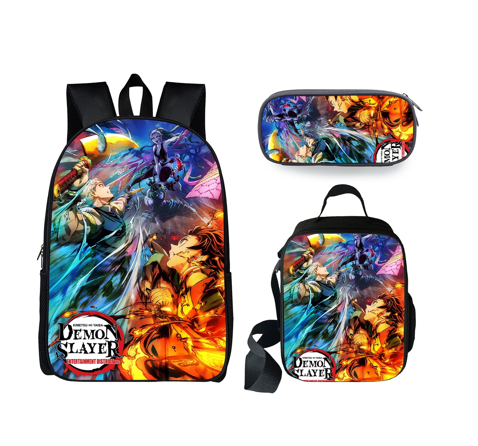 3 Piece Set Unisex Anime Backpack Demon Slayer Backpacks 3d Printing ...