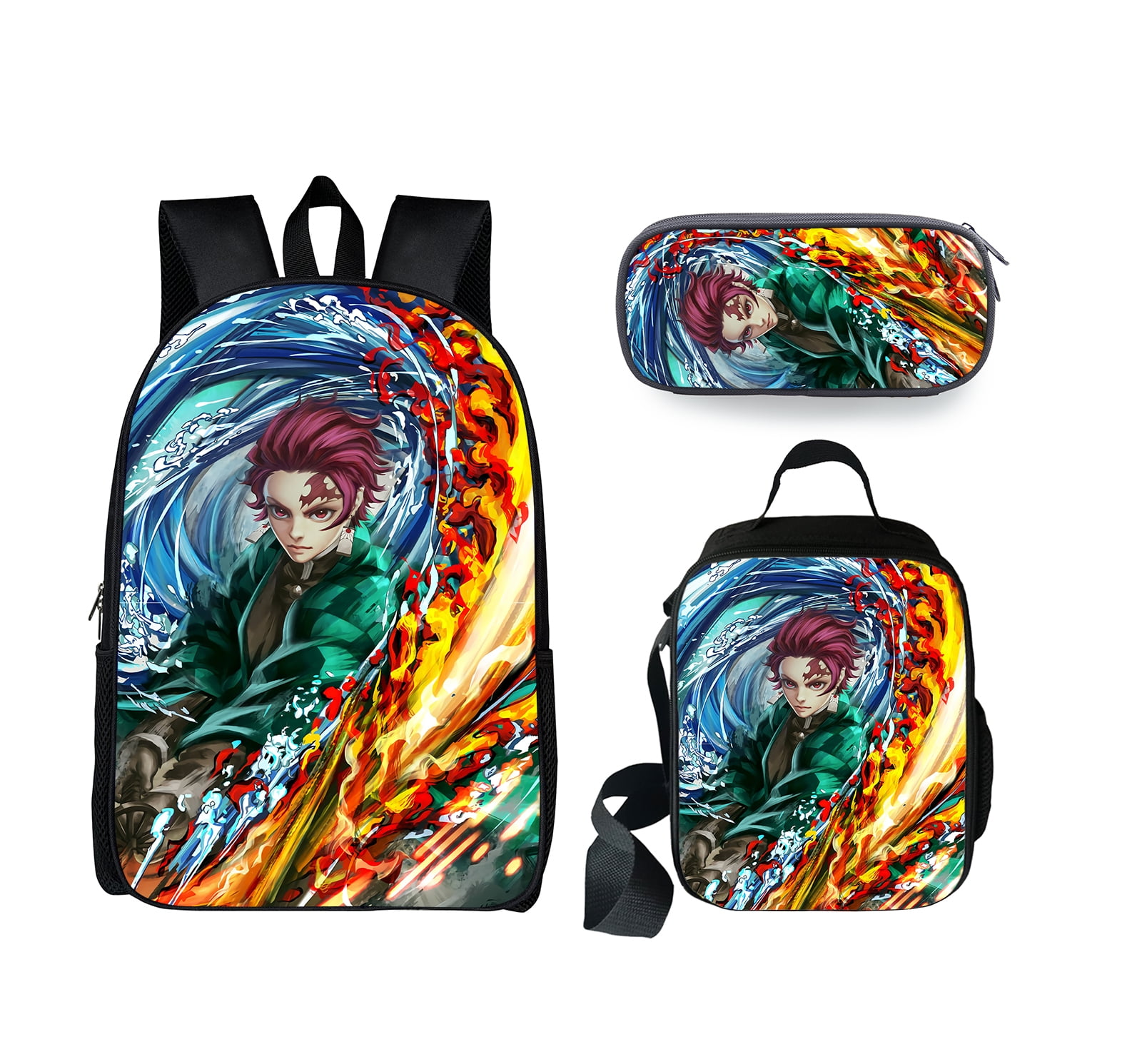 3 Piece Set Unisex Anime Backpack Demon Slayer Backpacks 3d Printing ...