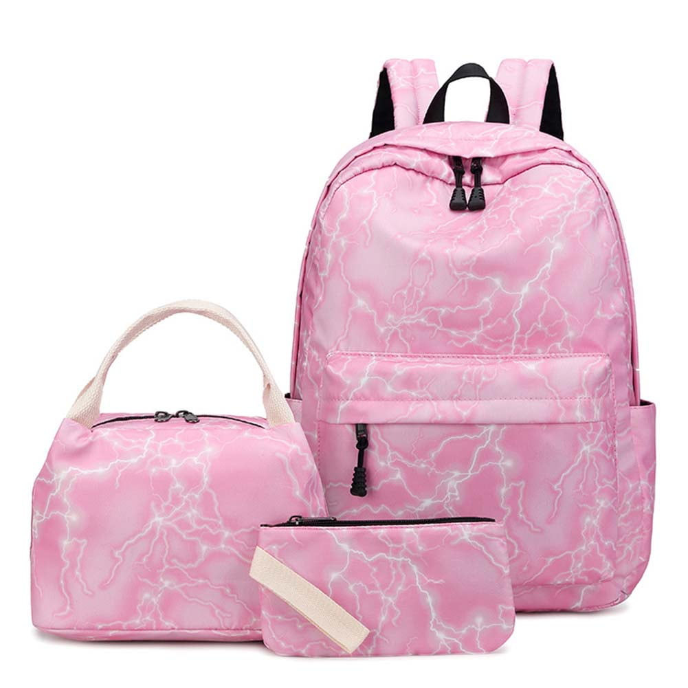 3-Piece/Set Women Printing Backpack Nylon Waterproof Lightning Printed ...