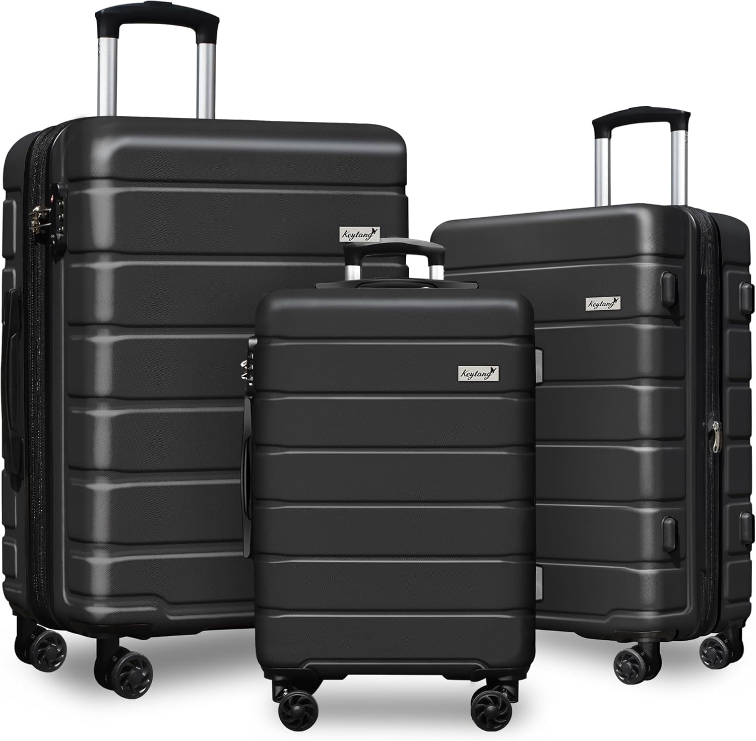 3-Piece Set of Explorer Lightweight Hardside Expandable Suitcase with ...