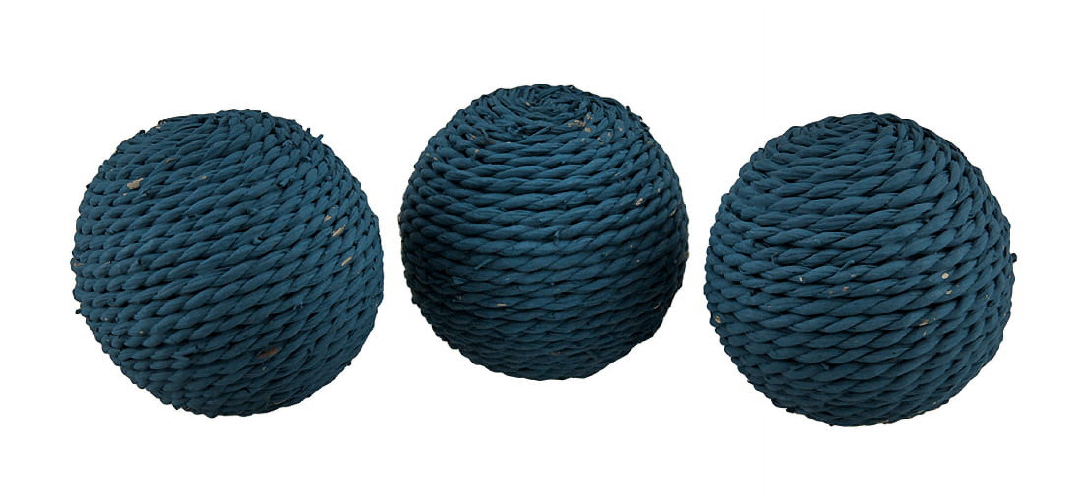 3 Piece Set of Rustic Rattan Twine Rope Design Decorative Balls 3.75 ...