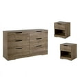 3 Piece Bedroom Set: Chest, 6 Drawer Dresser & 2 Nightstands in ...