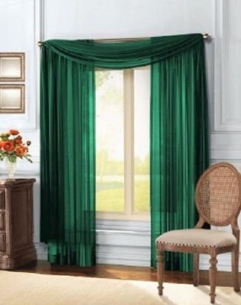 3 Piece Sheer Panel & Scarf Window Treatment Set | Decotex - Walmart.com