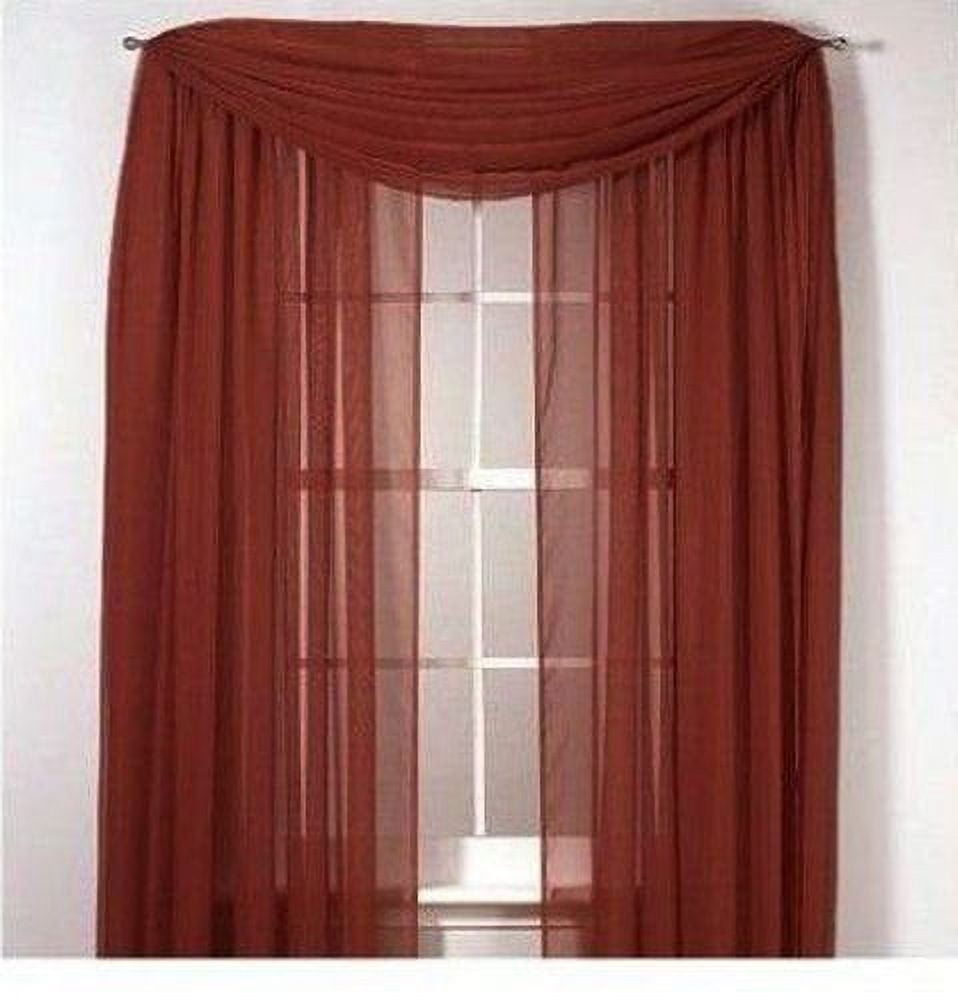 3 Piece Sheer Panel & Scarf Window Treatment Set | Decotex - Walmart.com