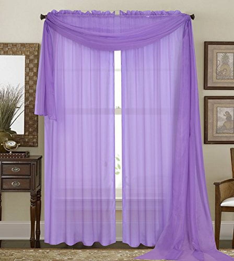 3 Piece Sheer Panel & Scarf Window Treatment Set | Decotex - Walmart.com