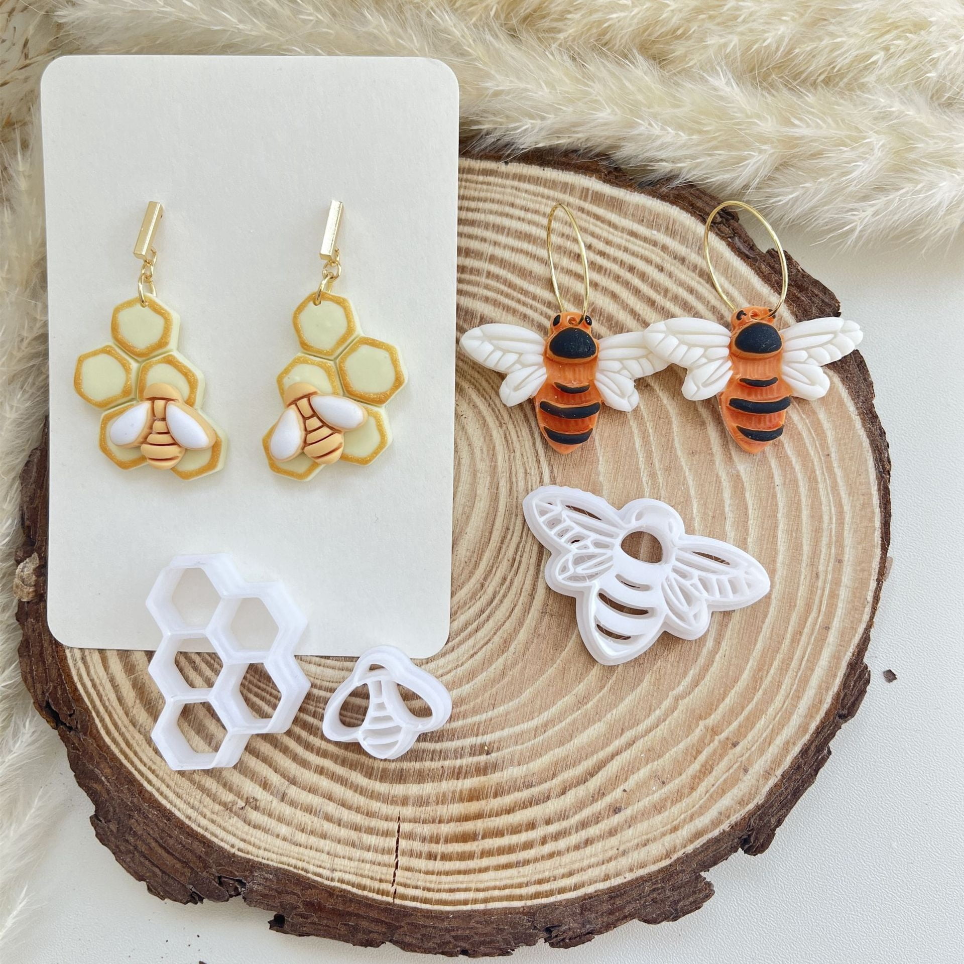3-Piece Silicone Earring Molds for DIY Bee Hive & Small Animal Designs ...