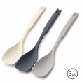 3-Piece Silicone Spatula and Cooking Spoon Set, Nonstick Cookware ...
