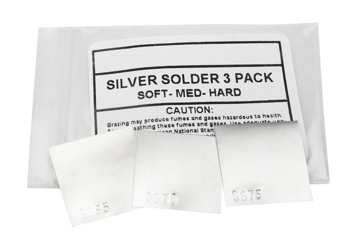 3-Piece Silver Solder Sheet 1 DWT Each of Soft Medium Hard Jewelry ...