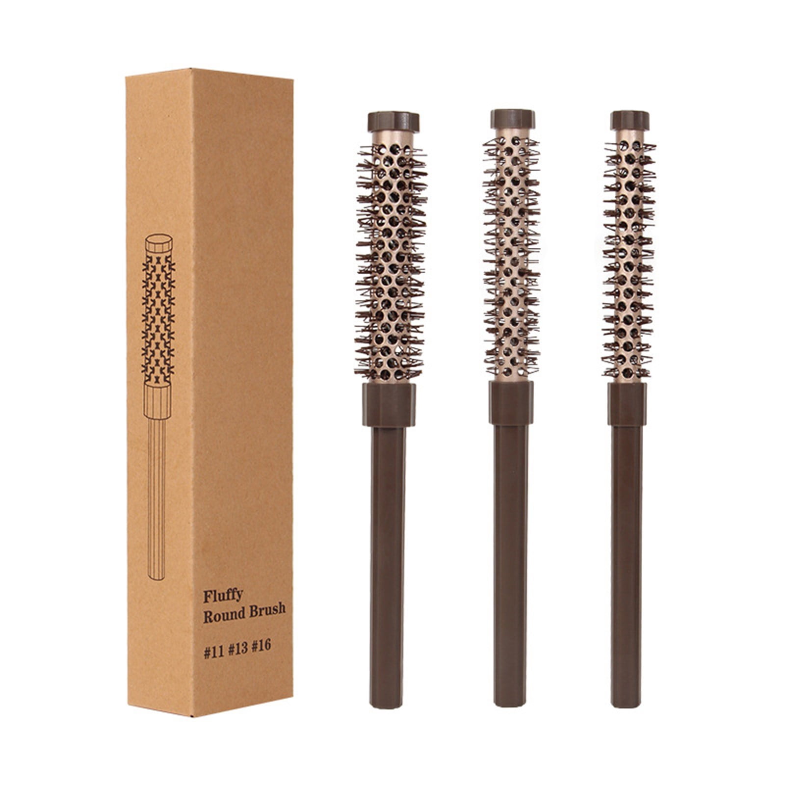 3 Piece Small Round Hair Brush Hair Accesory for Blow Drying and ...