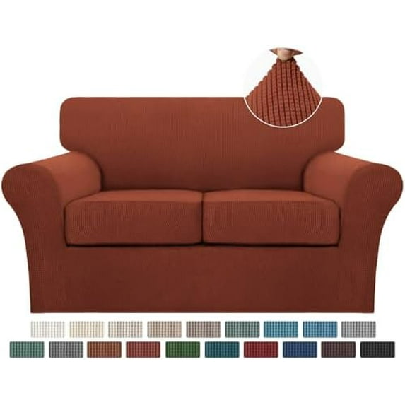 3 Piece Sofa Covers for 2 Cushion Couch Sofa Slipcover Soft Couch Cover ...