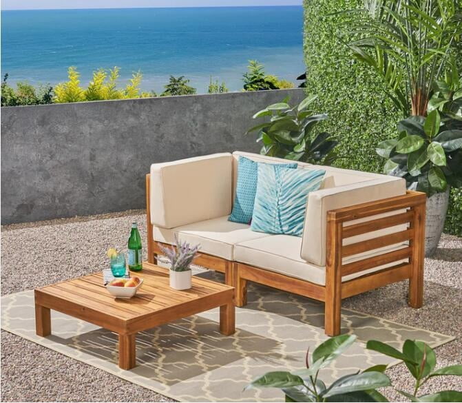 3-Piece Sofa and Coffee Table Set for Living Room - Space-Saving Modern ...