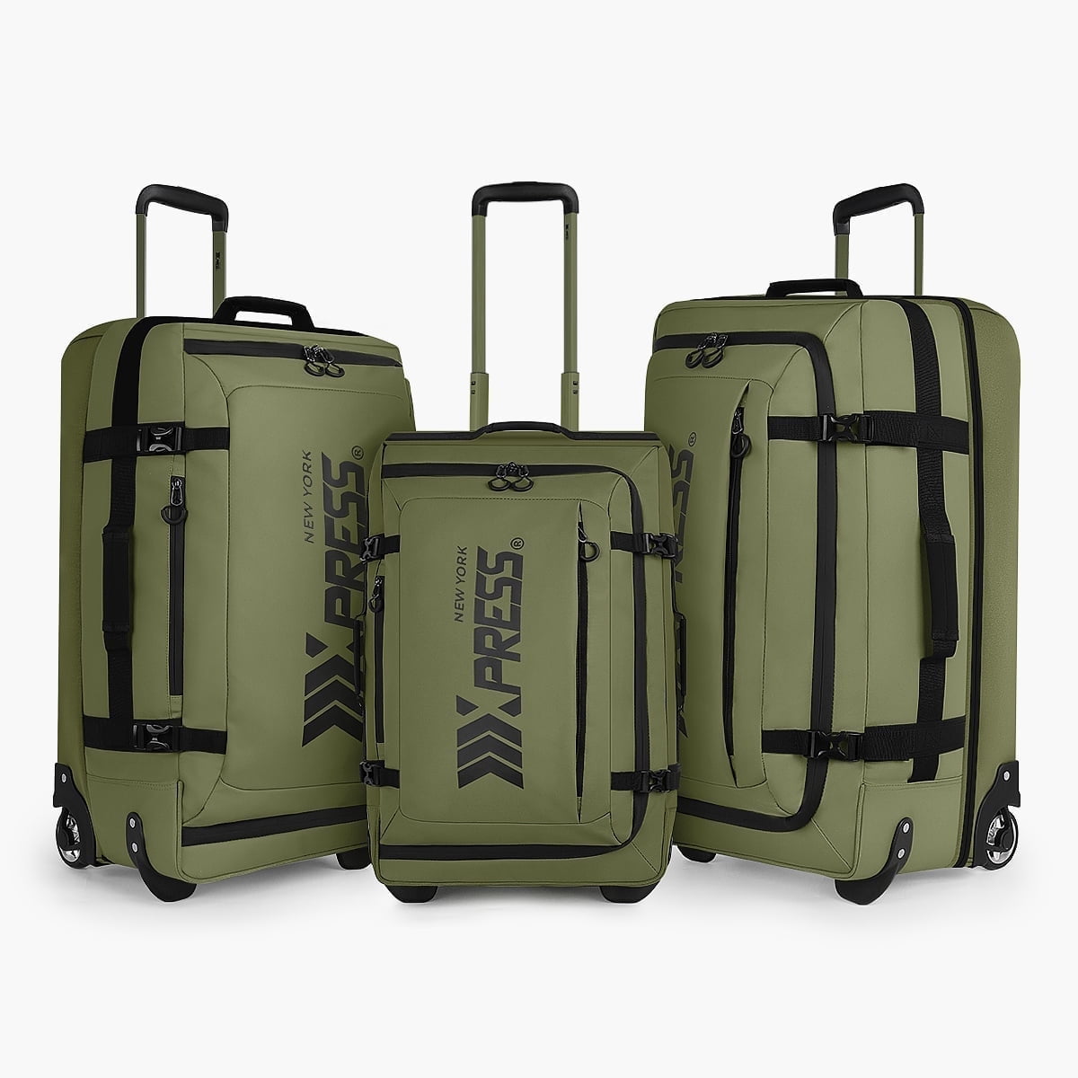 3 Piece Softside Luggage Set, Expandable Suitcases with Wheels, Heavy ...