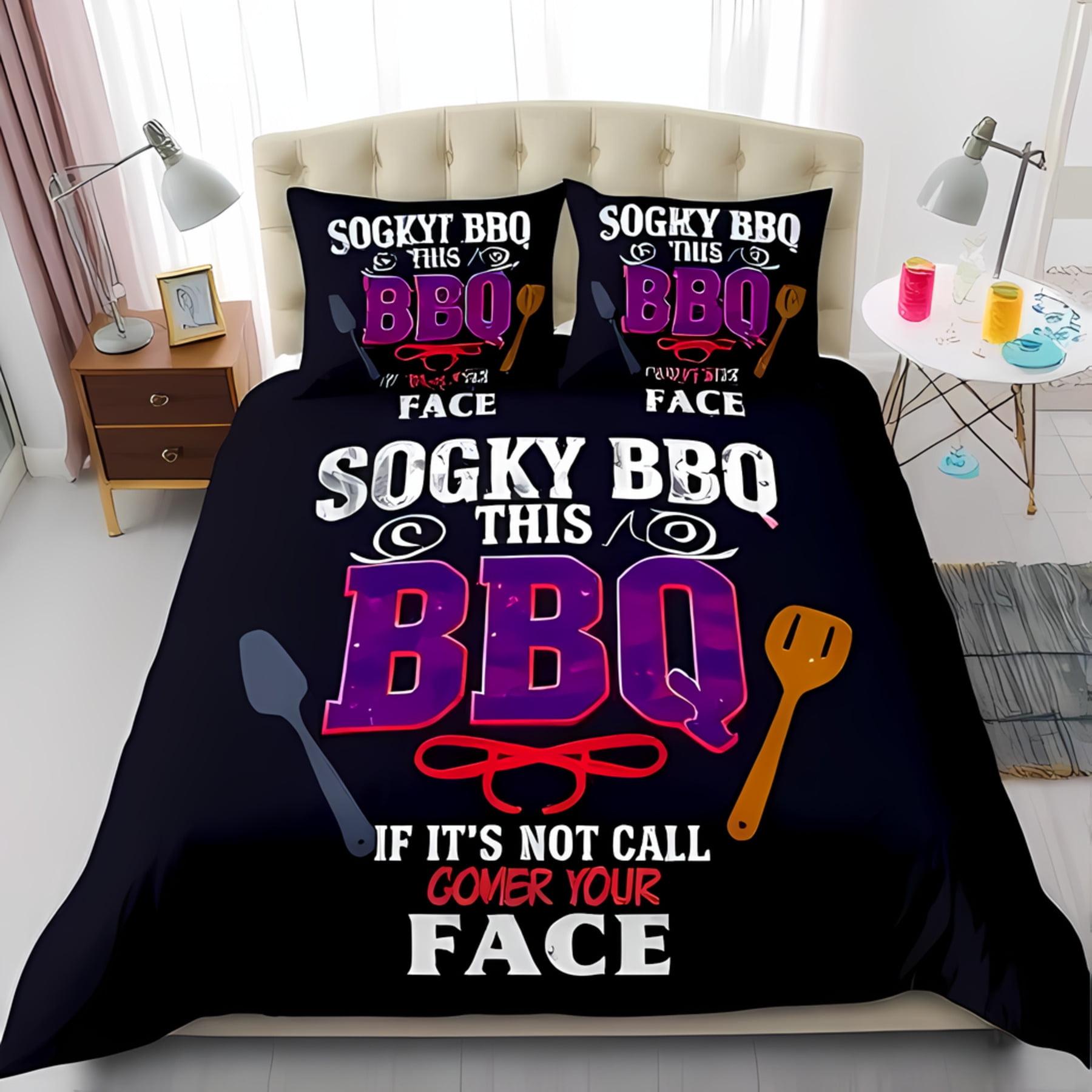 3-Piece Sogky BBQ Duvet Cover Set - Fun & Colorful Bedding for ...
