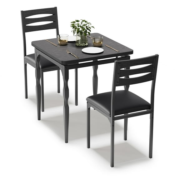 3 Piece Space-Saving Dining Table Set for 2, Modern Kitchen & Dining ...