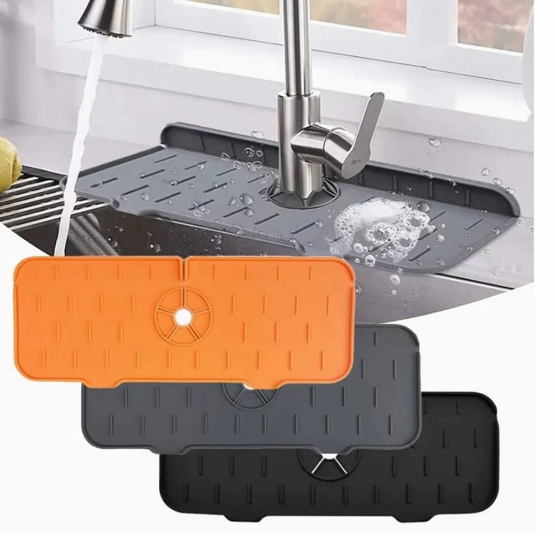 3-Piece Splash-Proof Drain Pad Set for Bathroom Sink - Water Collection ...