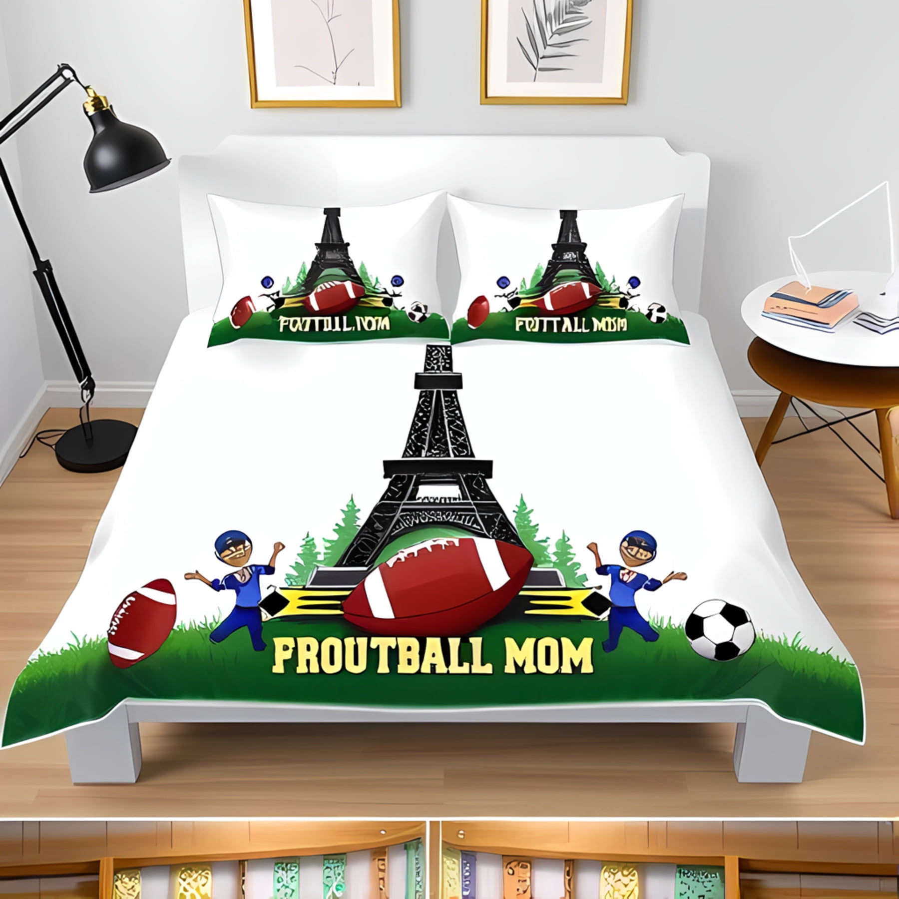 3-Piece Sports Duvet Cover Set with Football & Soccer Motifs Design ...