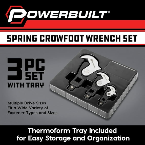 3 Piece Spring-Loaded Crowfoot Wrench Set - Walmart.com