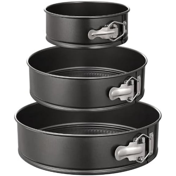 3-Piece Springform Pan Set, 4/7/9 Inch Nonstick Cheesecake Pans with ...