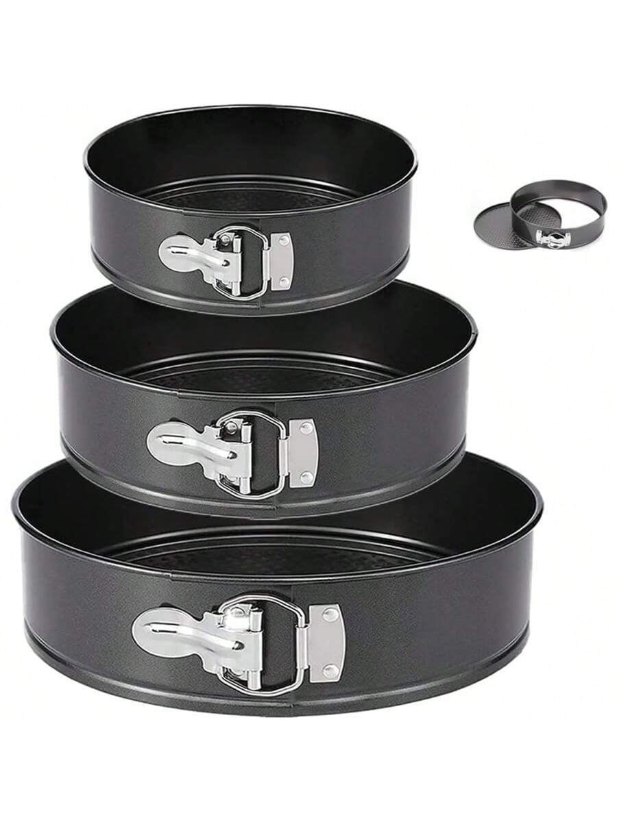 3-Piece Springform Pan Set (7, 8, 9 Inch) Non-Stick Removable Bottom ...